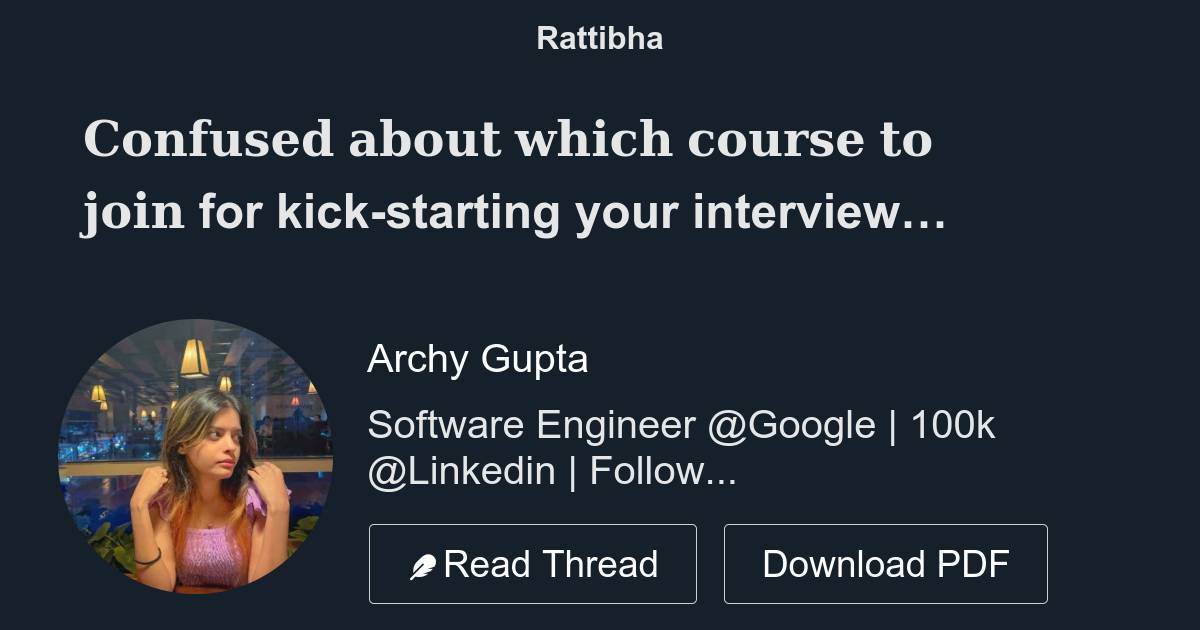 𝐂𝐨𝐧𝐟𝐮𝐬𝐞𝐝 𝐚𝐛𝐨𝐮𝐭 𝐰𝐡𝐢𝐜𝐡 𝐜𝐨𝐮𝐫𝐬𝐞 𝐭𝐨 𝐣𝐨𝐢𝐧 for kick-starting your interview ...
