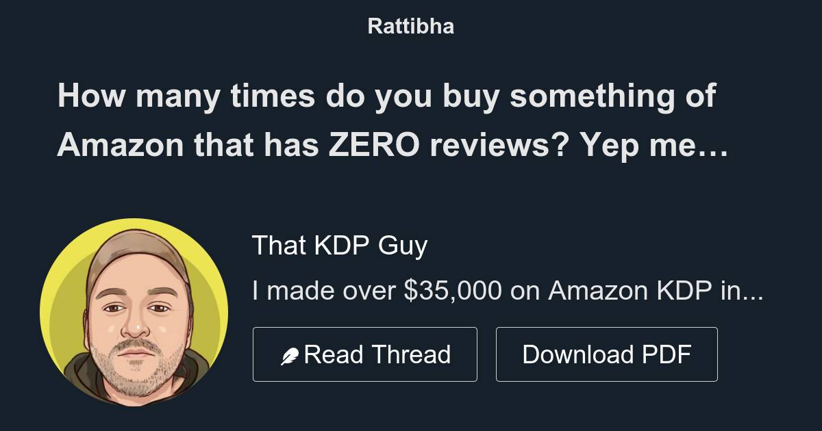 How many times do you buy something of Amazon that has ZERO reviews ...