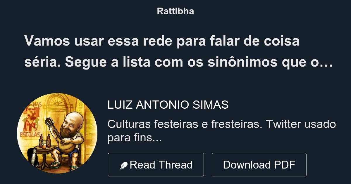 Vamos usar essa rede para falar de coisa séria. Segue a lista com os ... Vamos usar essa rede para falar de coisa séria. Segue a lista com os ...