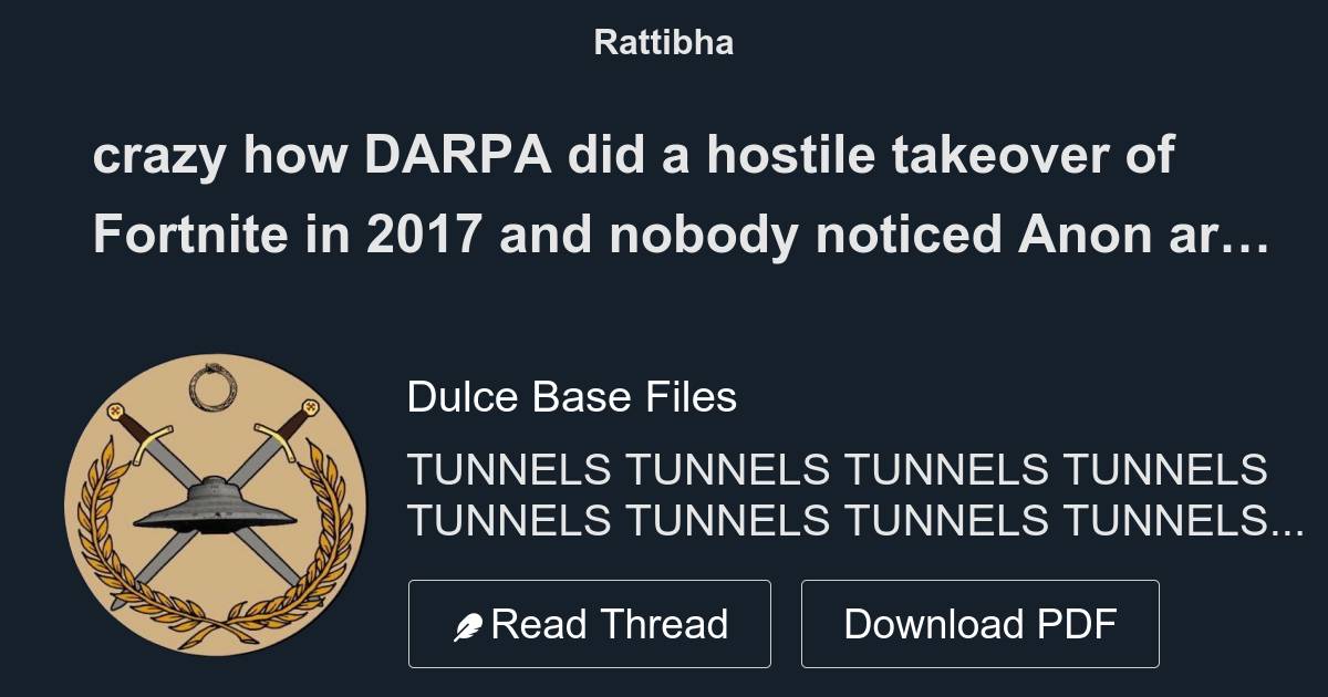 crazy how DARPA did a hostile takeover of Fortnite in 2017 and nobody ...