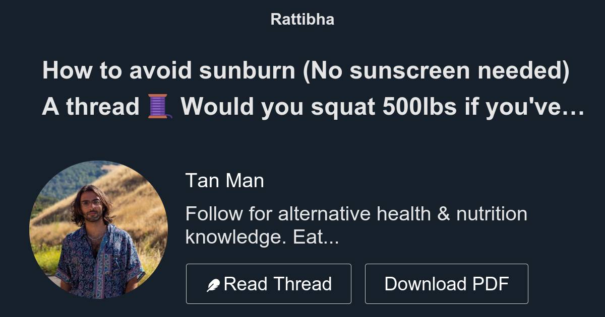 How to avoid sunburn (No sunscreen needed) A thread 🧵 - المسلسل من Tan ...
