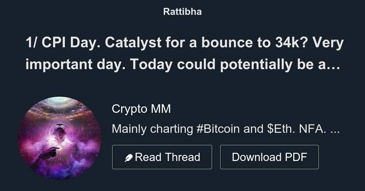 1/ CPI Day. Catalyst for a bounce to 34k? Very important day. Today could potentially be a big ...