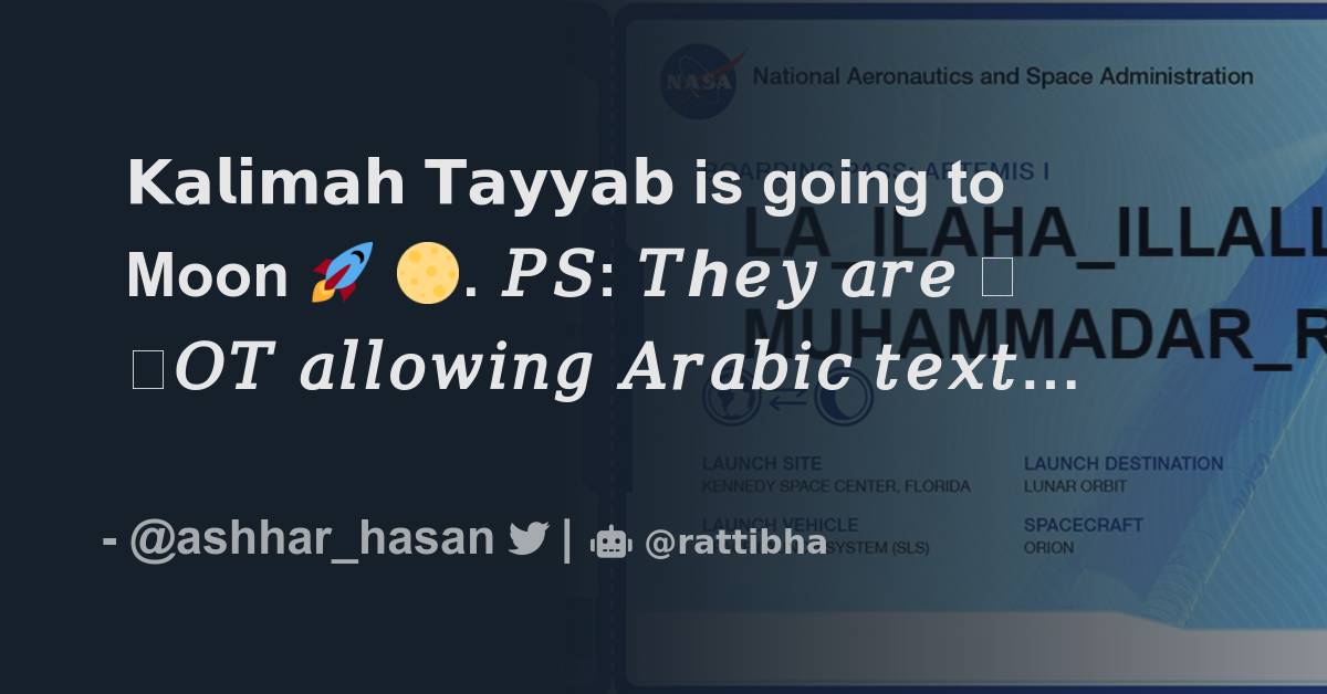 𝗞𝗮𝗹𝗶𝗺𝗮𝗵 𝗧𝗮𝘆𝘆𝗮𝗯 is going to Moon 🚀 🌕. 𝑃𝑆: 𝑇ℎ𝑒𝑦 𝑎𝑟𝑒 𝑁𝑂𝑇 𝑎𝑙𝑙𝑜𝑤𝑖𝑛𝑔 𝐴𝑟𝑎𝑏𝑖𝑐 𝑡𝑒𝑥𝑡 𝑡ℎ𝑖𝑠 𝑡𝑖𝑚𝑒 - Thread ...