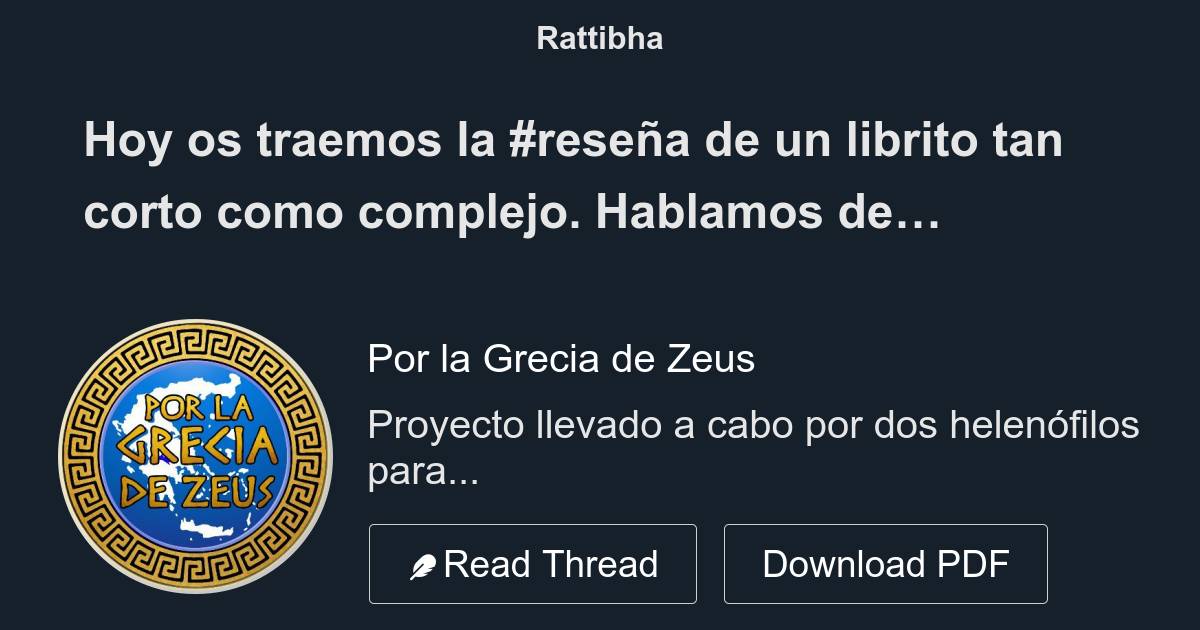 Hoy os traemos la #reseña de un librito tan corto como complejo. Hablamos de «Galatea», de ...