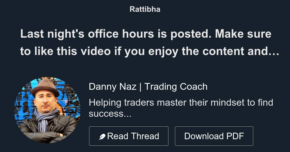 Last night's office hours is posted. Make sure to like this video if you enjoy the content and ...