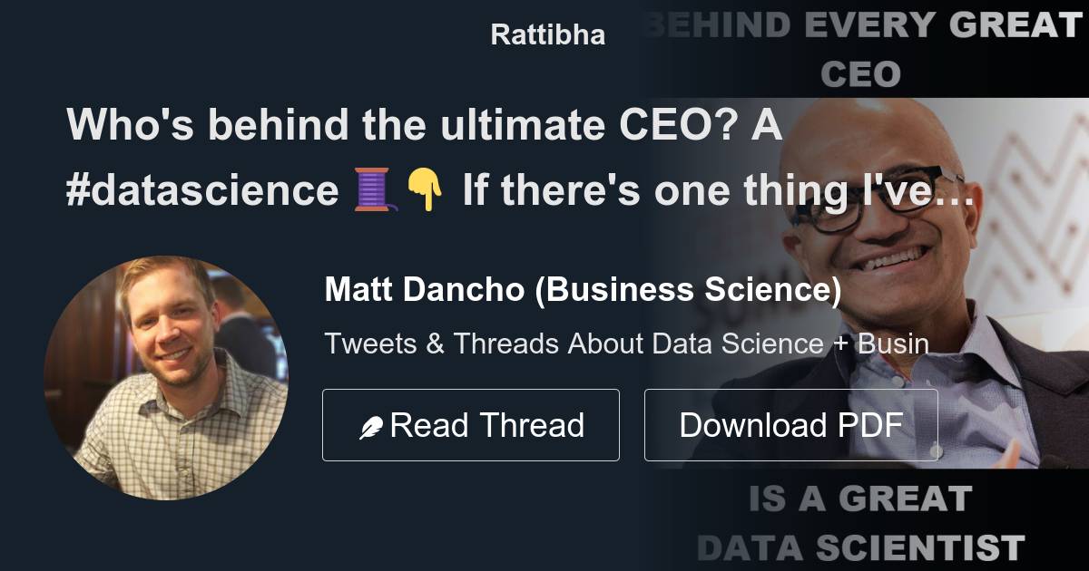 Who's behind the ultimate CEO? A #datascience 🧵👇 - المسلسل من 🔥 Matt ...