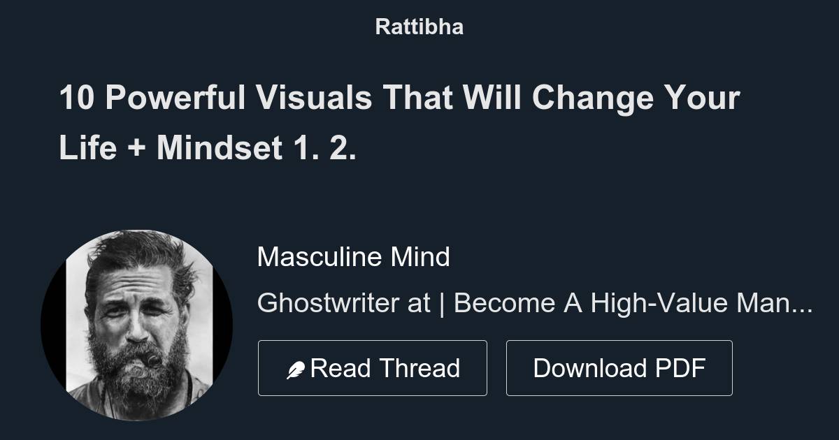 10 Powerful Visuals That Will Change Your Life + Mindset 1. - Thread from Masculine Mind ...