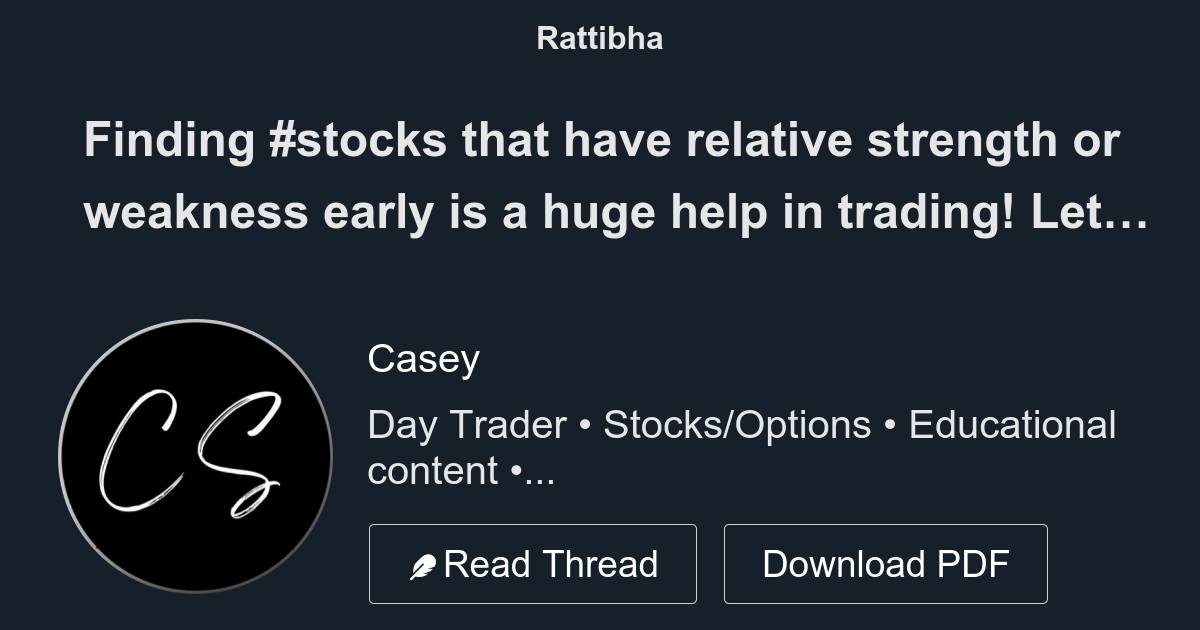 Finding #stocks that have relative strength or weakness early is a huge ...