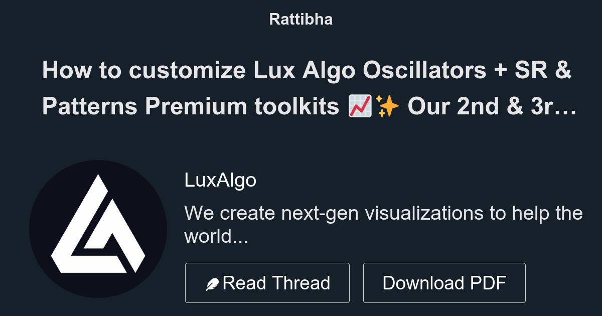 How to customize Lux Algo Oscillators + SR & Patterns Premium toolkits ...