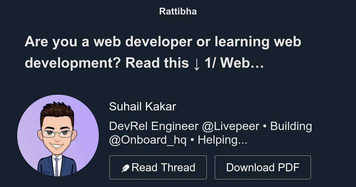 Are you a web developer or learning web development? Read this ↓ ...