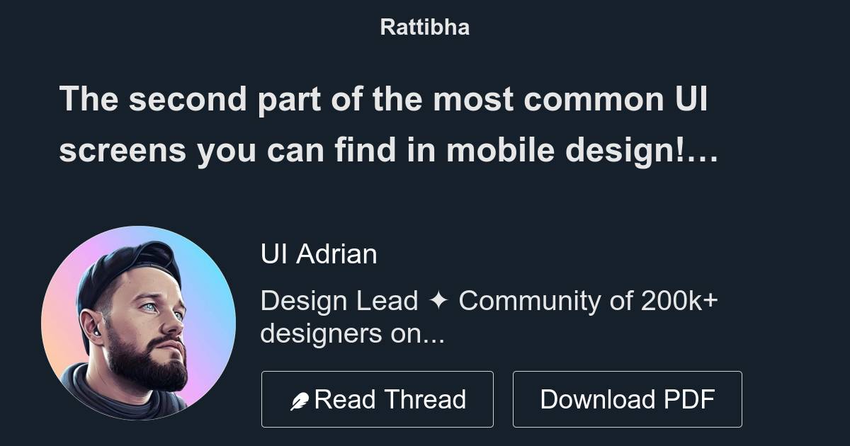 The second part of the most common UI screens you can find in mobile ...