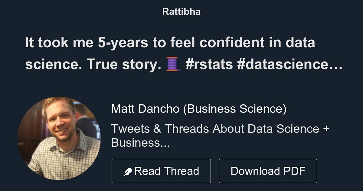 It took me 5-years to feel confident in data science. True story. 🧵 #rstats #datascience ...