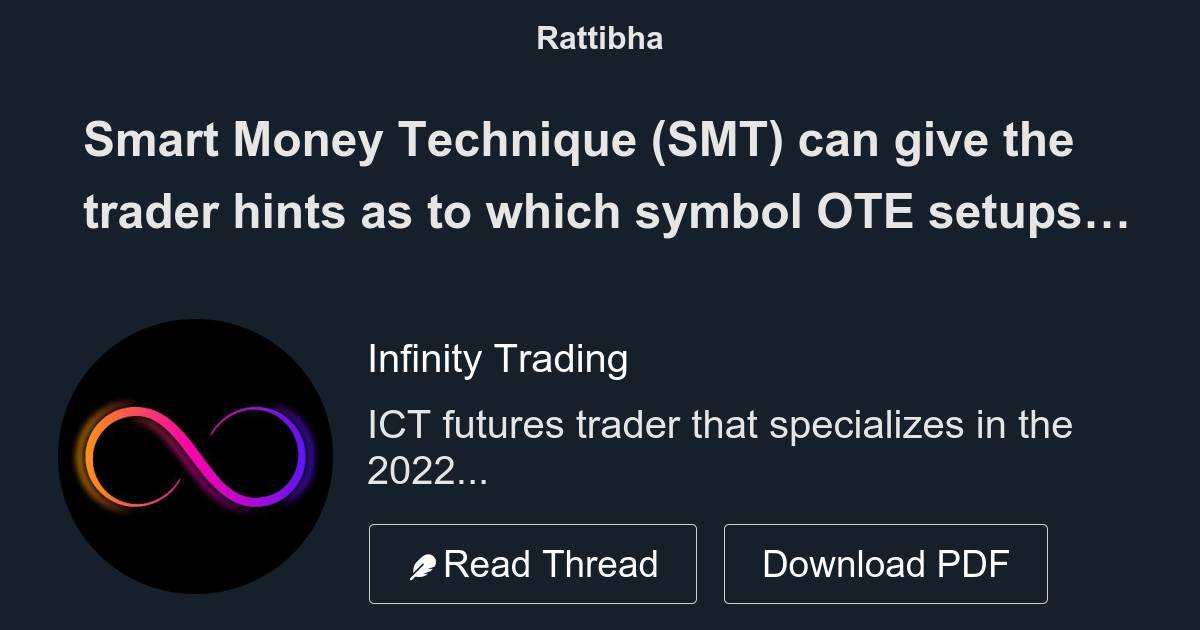 Smart Money Technique (SMT) can give the trader hints as to which ...