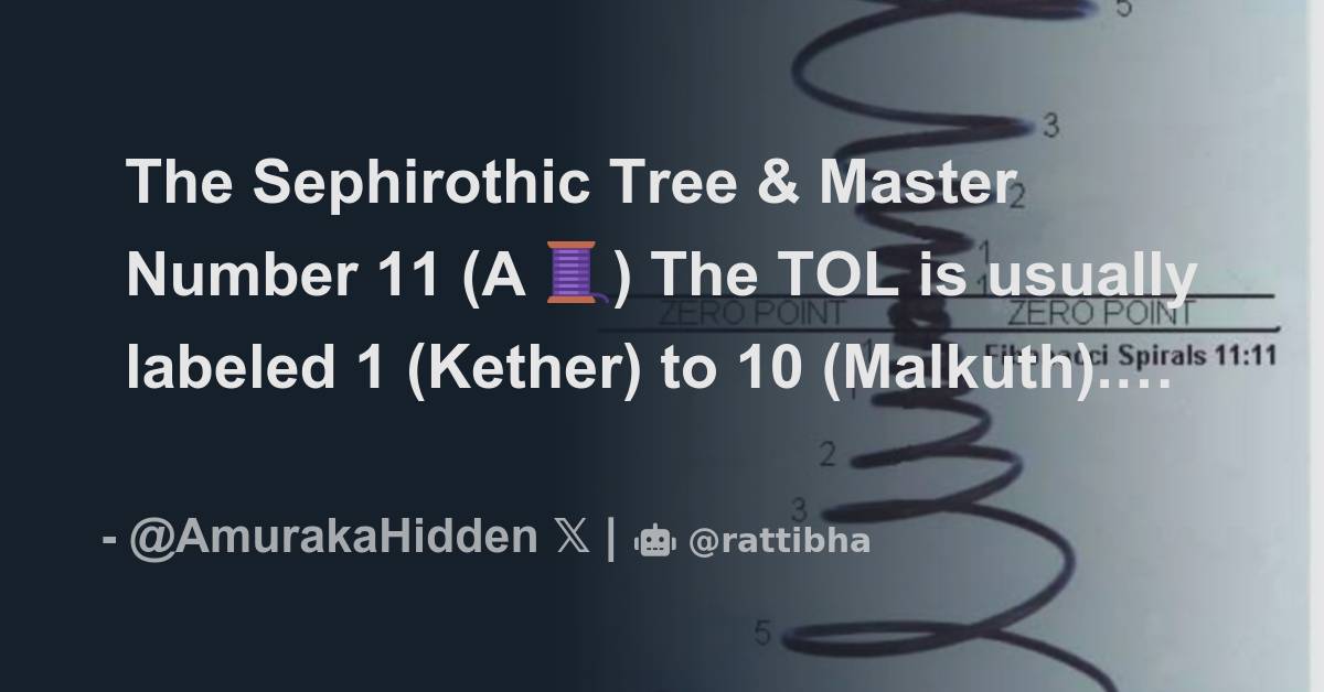 The Sephirothic Tree & Master Number 11 (A 🧵) The TOL is usually ...
