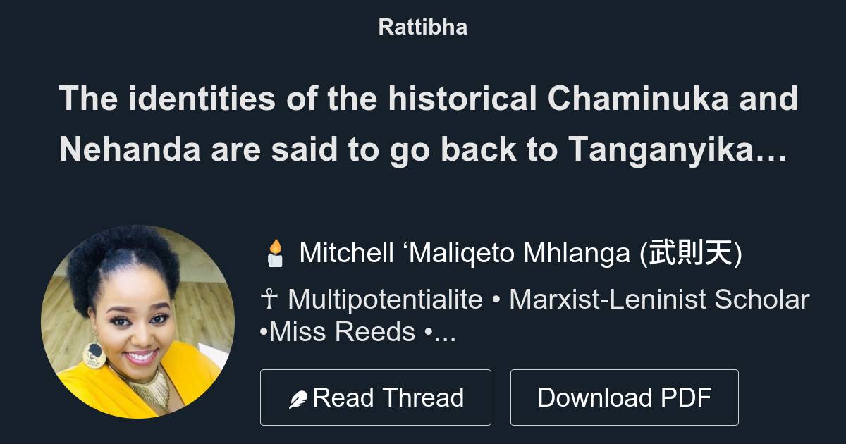 The identities of the historical Chaminuka and Nehanda are said to go ...