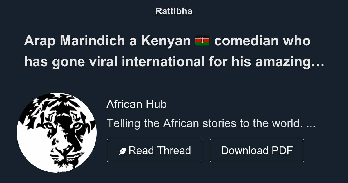 Arap Marindich a Kenyan 🇰🇪 comedian who has gone viral international ...