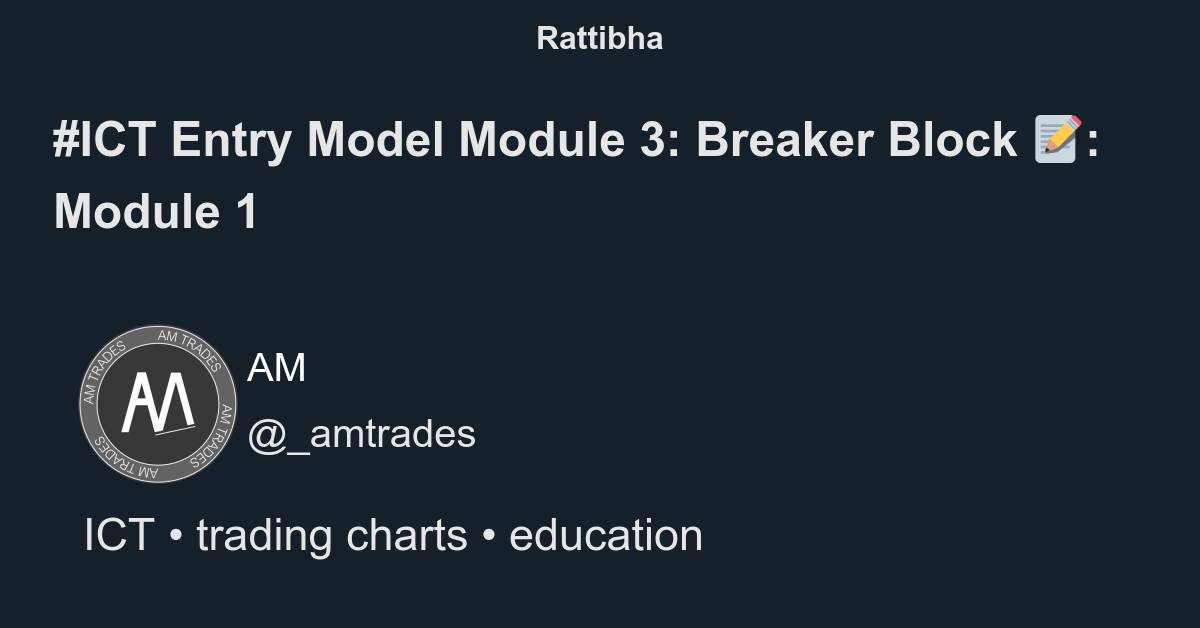 #ICT Entry Model Module 3: Breaker Block - المسلسل من AM @_amtrades - رتبها