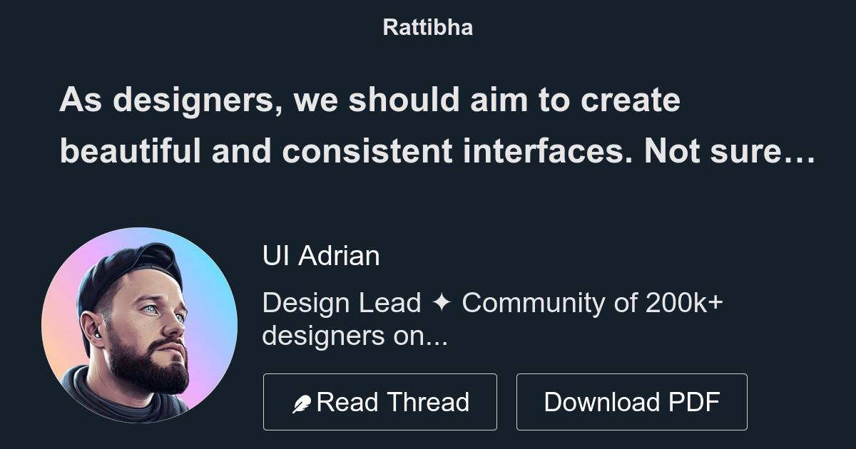 As designers, we should aim to create beautiful and consistent ...