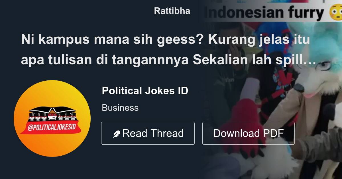 Ni kampus mana sih geess? Kurang jelas itu apa tulisan di tangannnya - Thread from Political ...