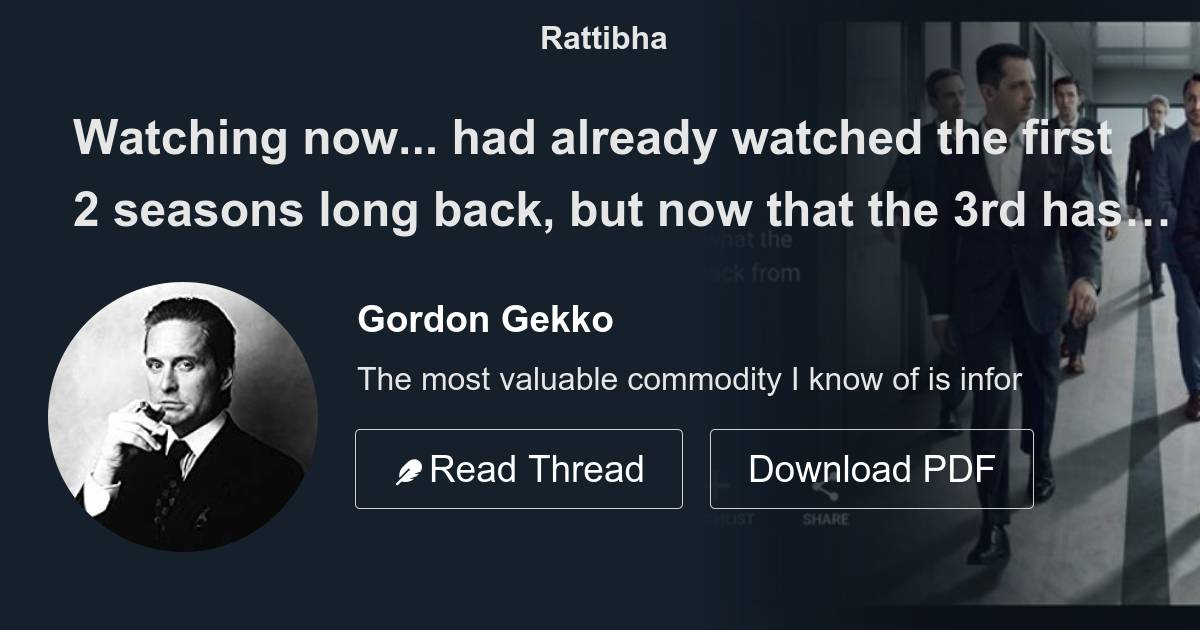 Watching now... had already watched the first 2 seasons long back, but ...