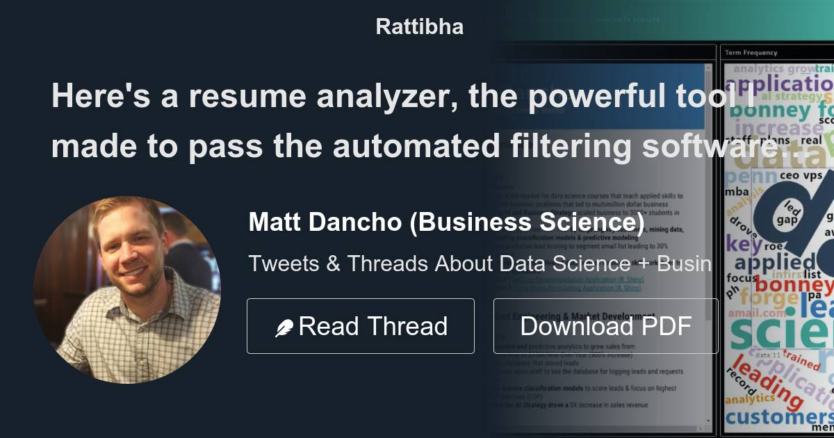 Here's a resume analyzer, the powerful tool I made to pass the ...