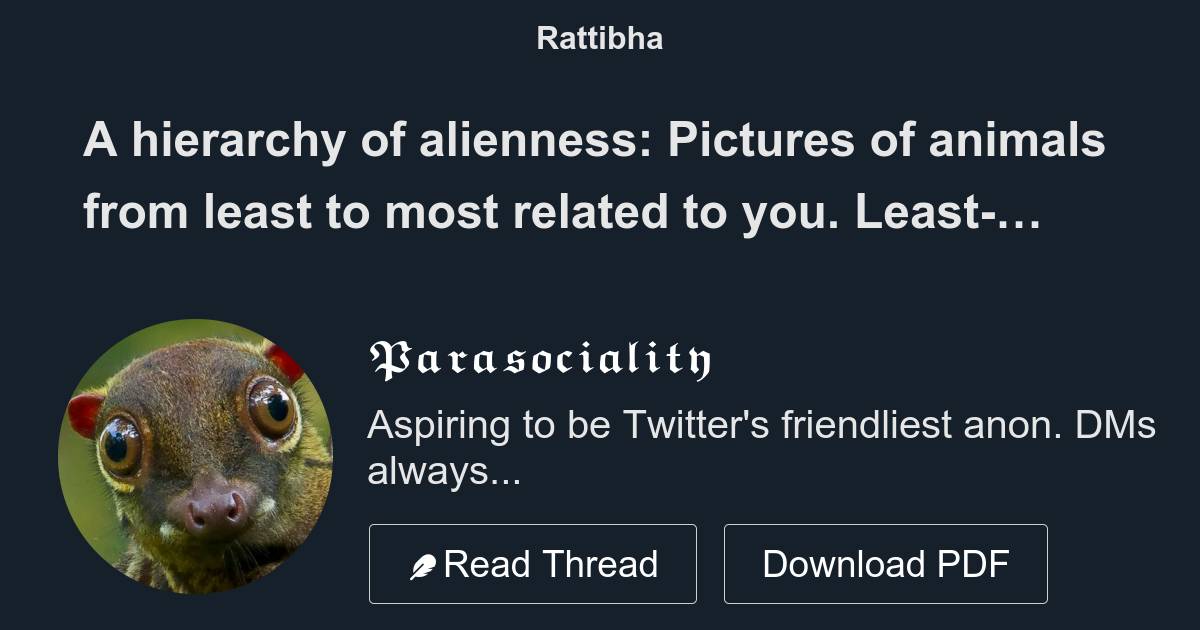 A hierarchy of alienness: Pictures of animals from least to most ...