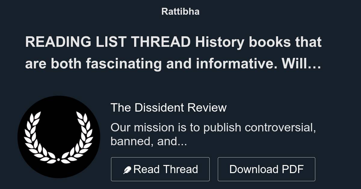 READING LIST THREAD History books that are both fascinating and ...