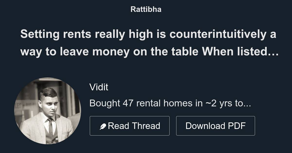 Setting rents really high is counterintuitively a way to leave money on ...
