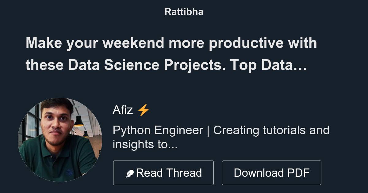 Make your weekend more productive with these Data Science Projects. Top ...