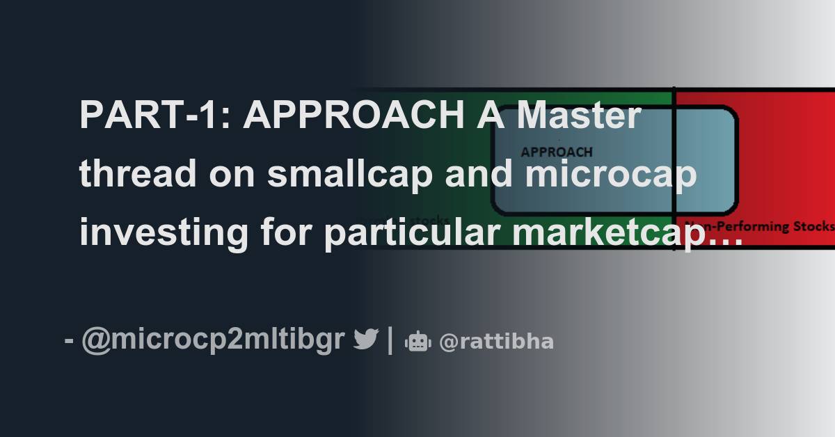 PART-1: APPROACH A Master thread on smallcap and microcap investing for particular marketcap ...