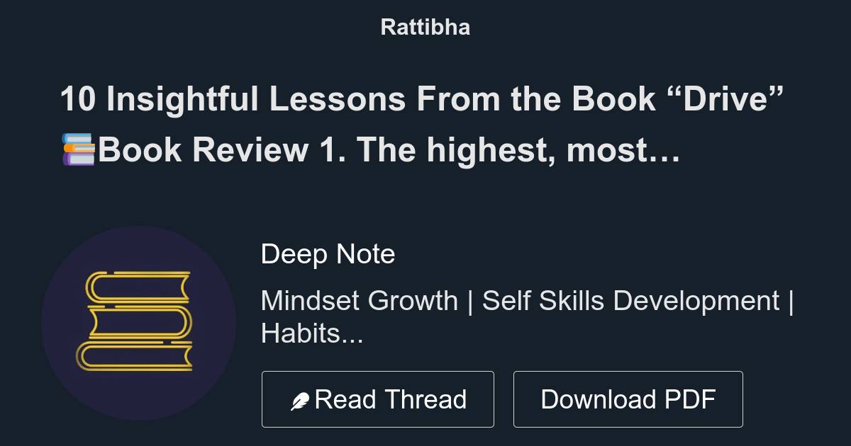 10 Insightful Lessons From the Book “Drive” 📚Book Review - المسلسل من ...