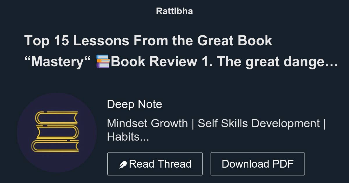 Top 15 Lessons From the Great Book “Mastery“ 📚Book Review - المسلسل من ...