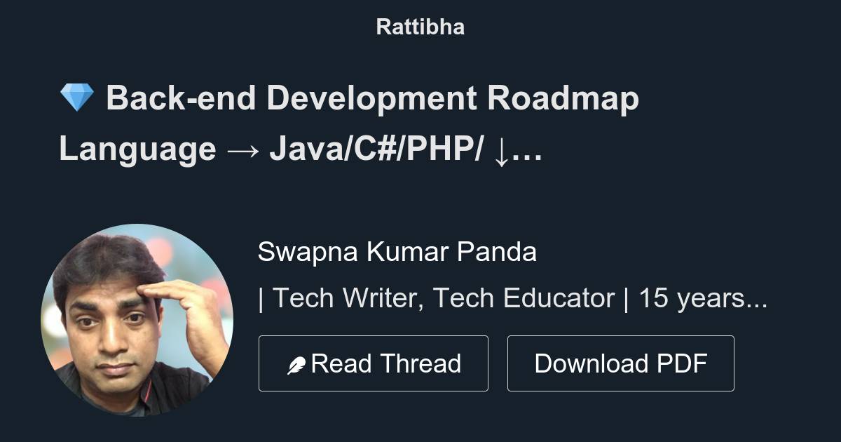 💎 Back-end Development Roadmap Language → Java/C#/PHP/ ↓ Python/JavaScript* Framework → Spring ...