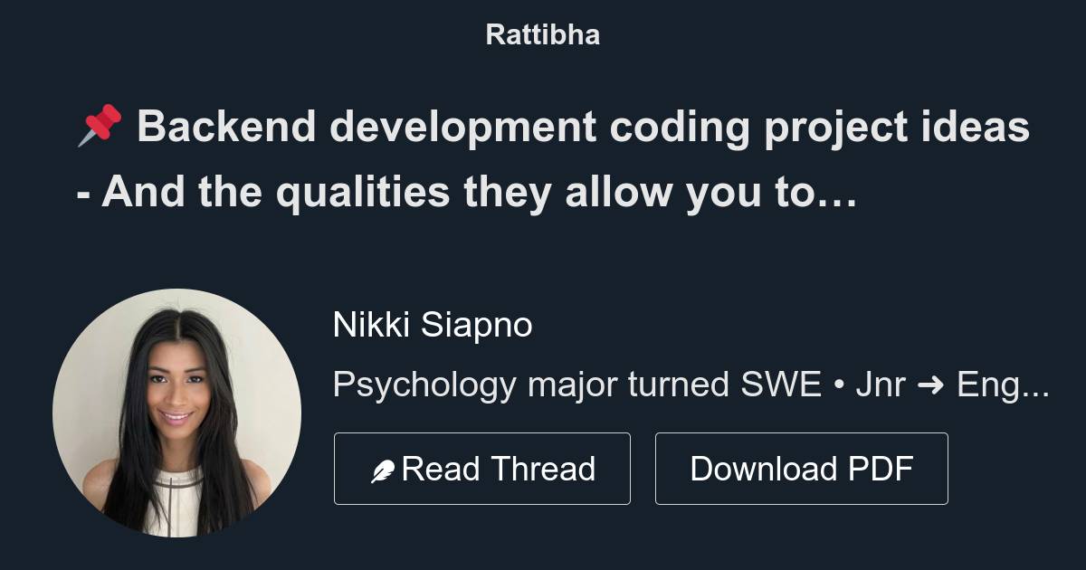 📌 Backend development coding project ideas - And the qualities they allow you to demonstrate to ...