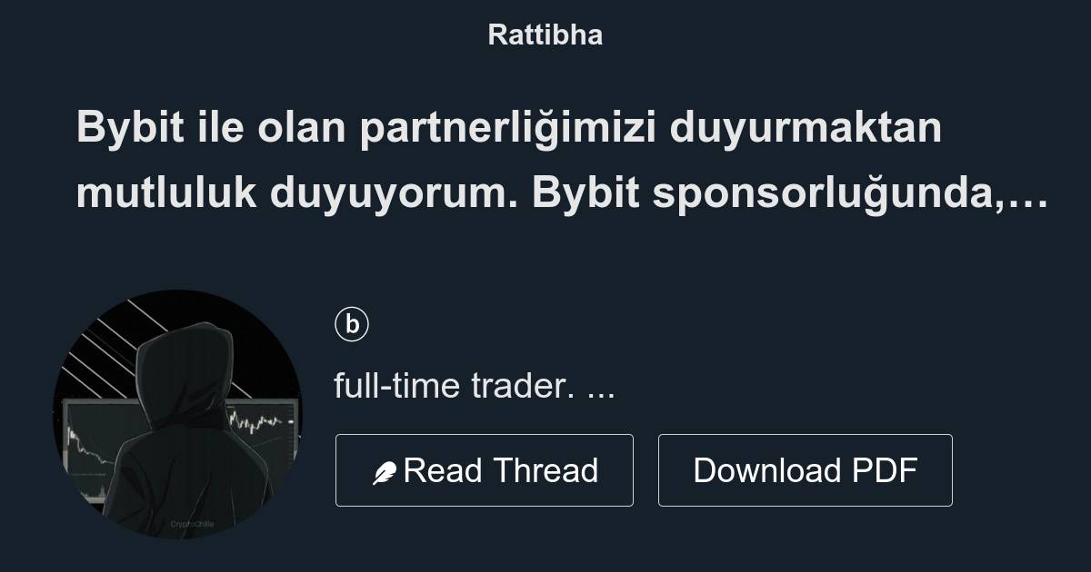 Bybit ile olan partnerliğimizi duyurmaktan mutluluk duyuyorum. Bybit sponsorluğunda, ekim-kasım ...