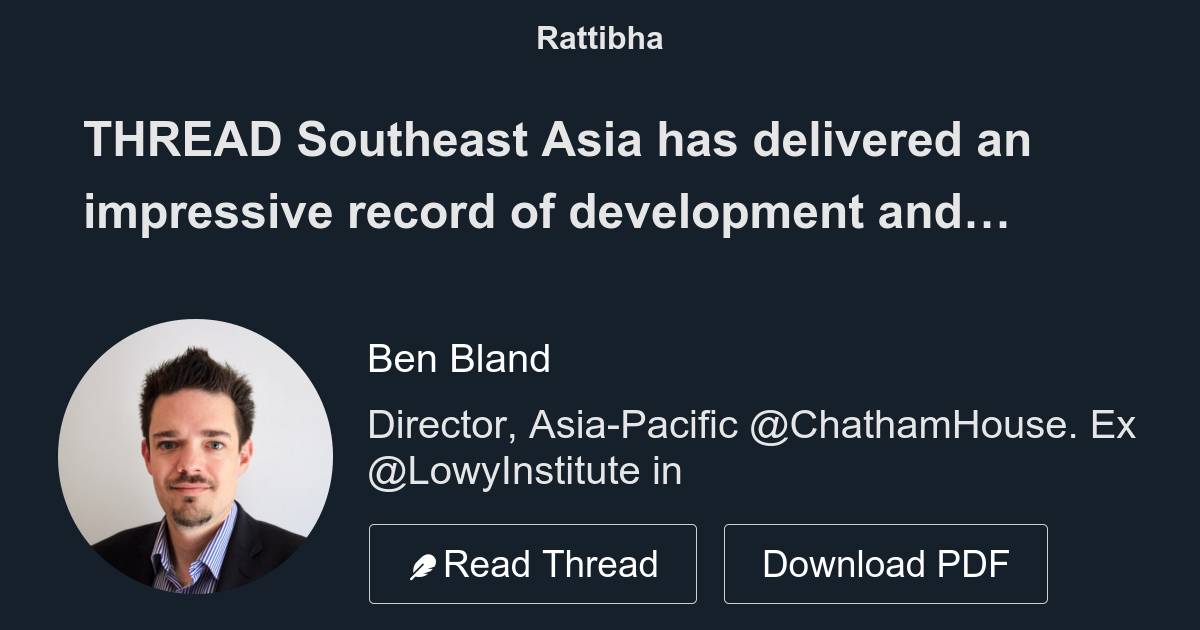 THREAD Southeast Asia has delivered an impressive record of development ...