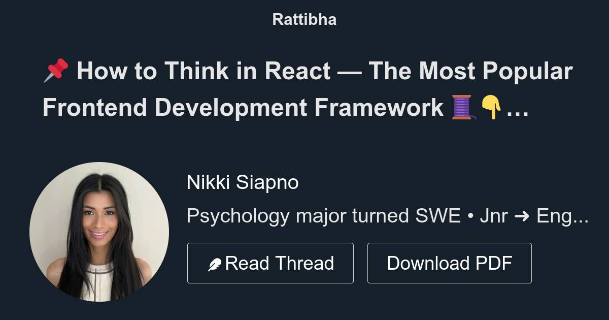 📌 How to Think in React — The Most Popular Frontend Development Framework 🧵👇 - المسلسل من Nikki ...