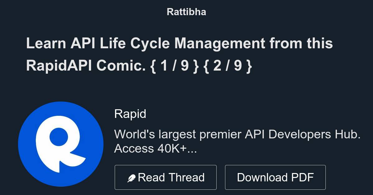 Learn API Life Cycle Management from this RapidAPI Comic. { 1 / 9 } - المسلسل من Rapid @Rapid ...