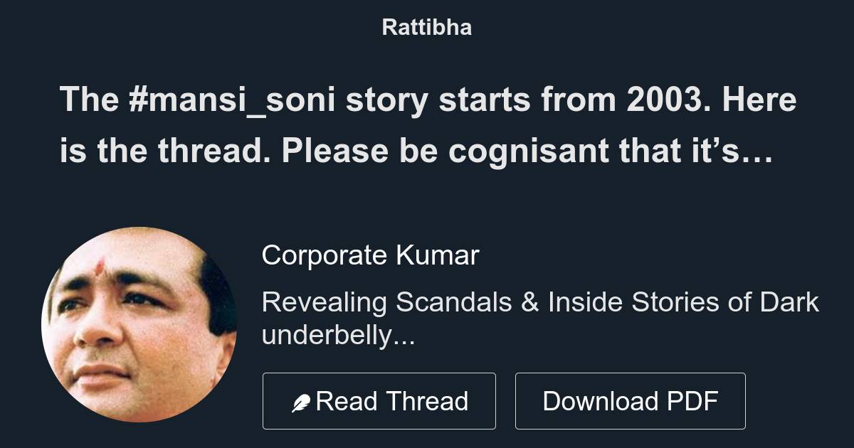 The #mansi_soni story starts from 2003. Here is the thread. Please be ...