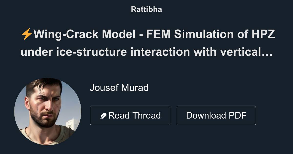 ⚡Wing-Crack Model - FEM Simulation of HPZ under ice-structure interaction with vertical ...