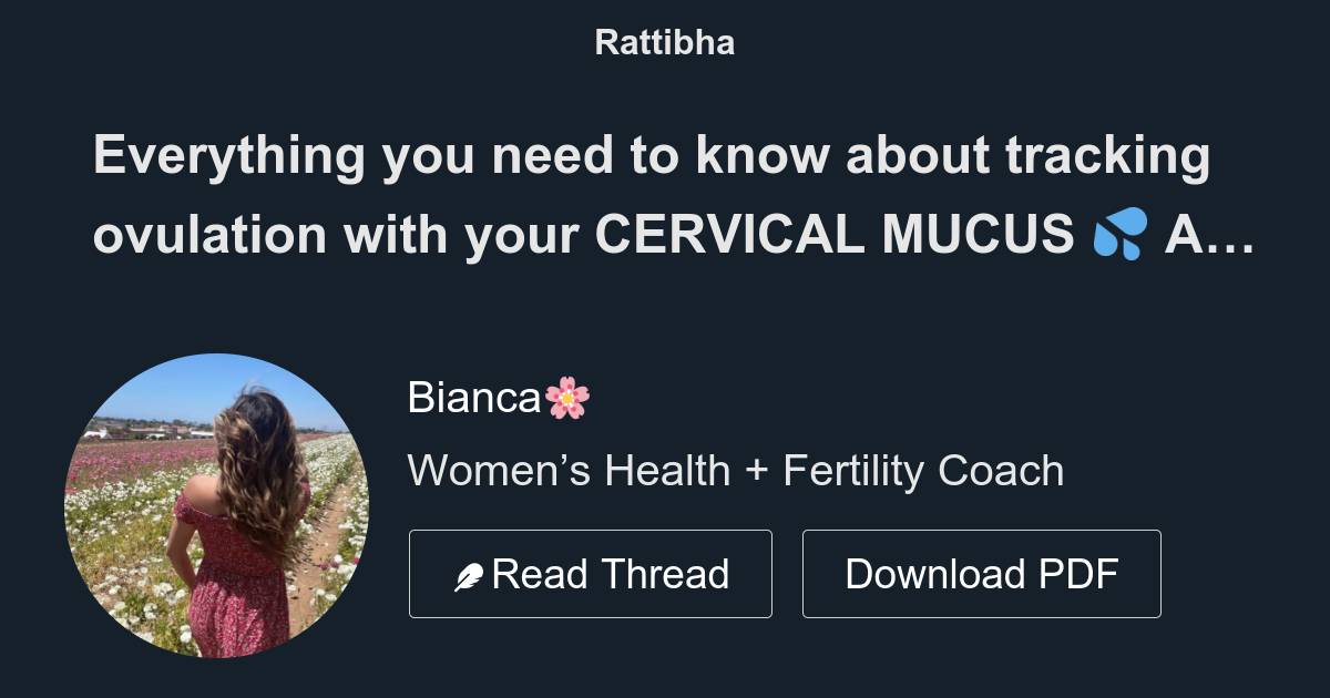 Everything you need to know about tracking ovulation with your CERVICAL MUCUS 💦 A thread ...