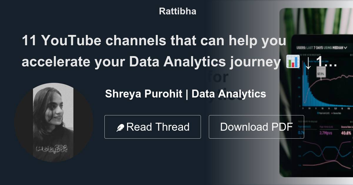 11 YouTube channels that can help you accelerate your Data Analytics journey 📊 ↓ - المسلسل من ...