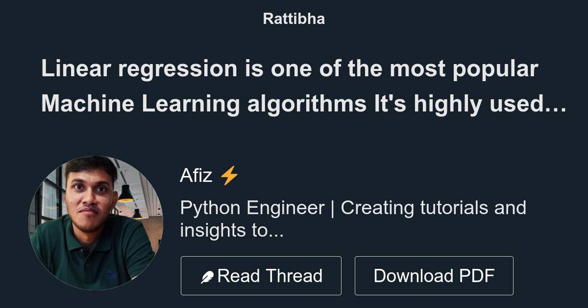Linear regression is one of the most popular Machine Learning ...
