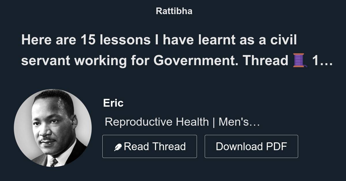 Here are 15 lessons I have learnt as a civil servant working for ...