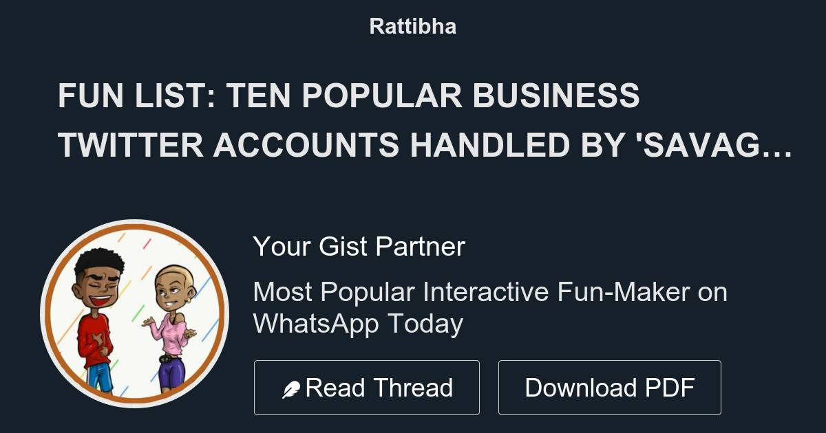 FUN LIST: TEN POPULAR BUSINESS TWITTER ACCOUNTS HANDLED BY 'SAVAGE ...