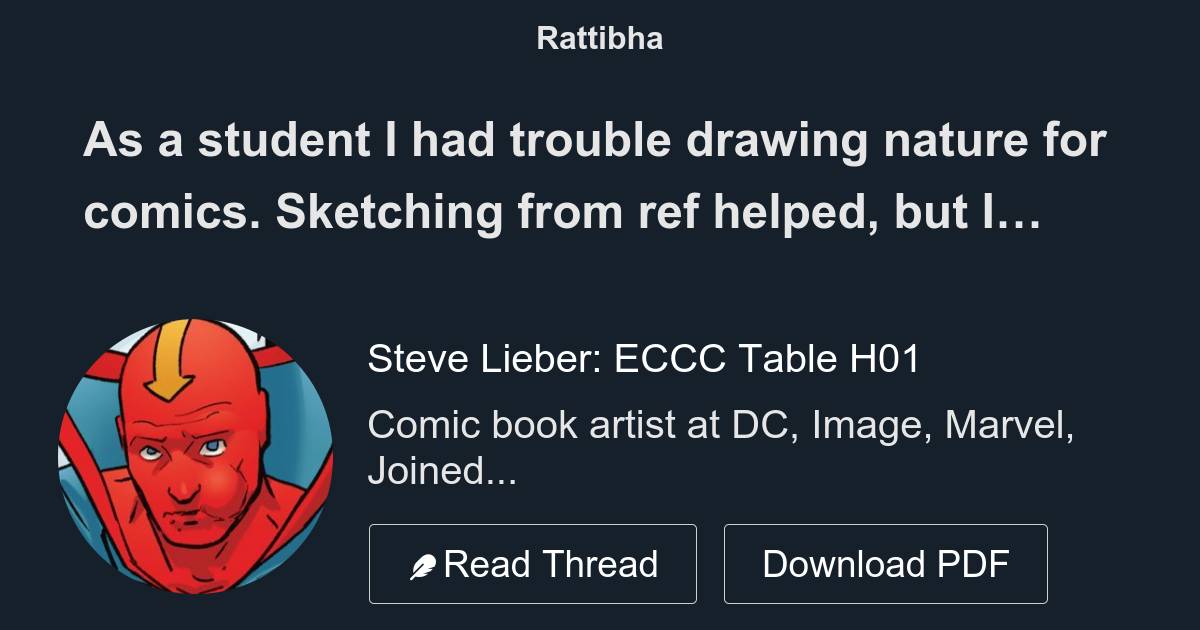 As a student I had trouble drawing nature for comics. Sketching from ...