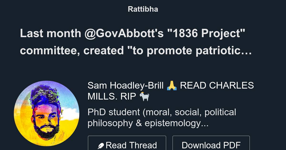 Last month @GovAbbott's "1836 Project" committee, created "to promote ...