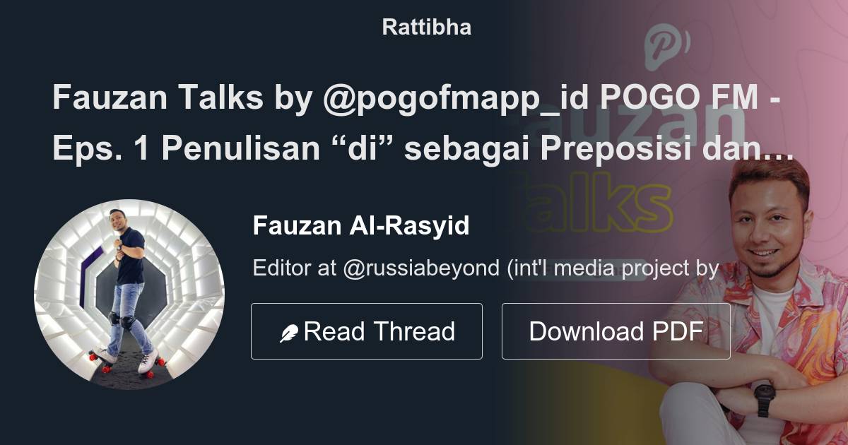 Fauzan Talks by @pogofmapp_id - Thread from Fauzan Al-Rasyid ...