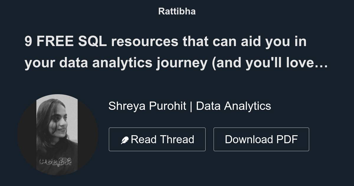 9 FREE SQL resources that can aid you in your data analytics journey (and you'll love them) 📊 ↓ ...