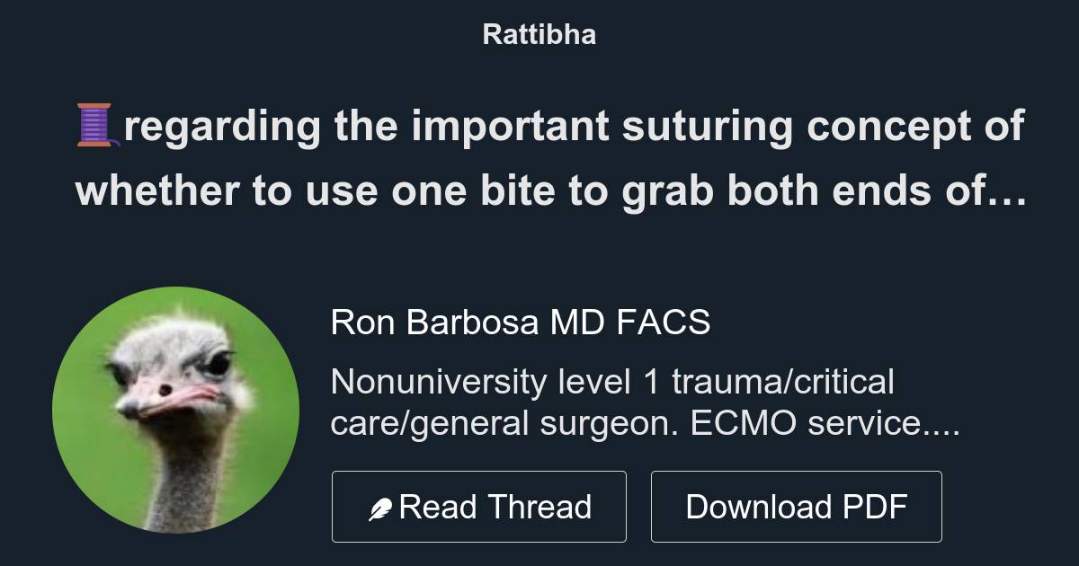 🧵regarding the important suturing concept of whether to use one bite to ...